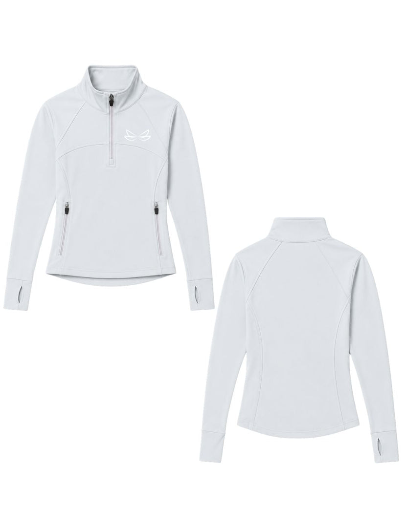 Light Blue Ultimate 1/4 Zip Top - Dragonfly Leotards - Gymnastics Leotards